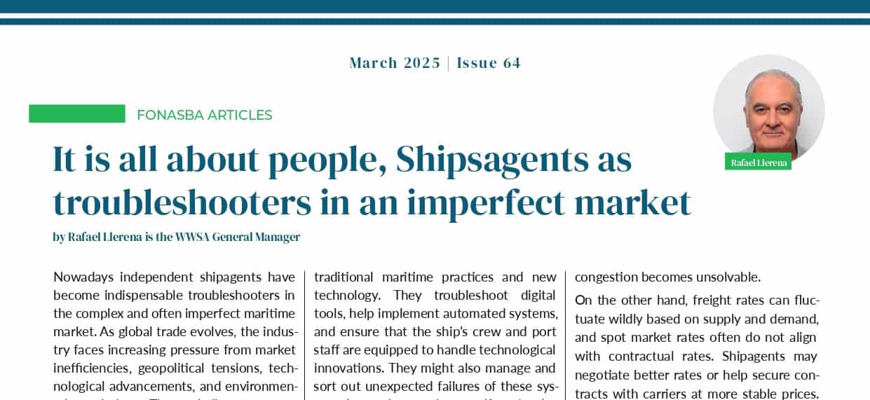 WWSA for FONASBA: It is all about people, Shipsagents astroubleshooters ...